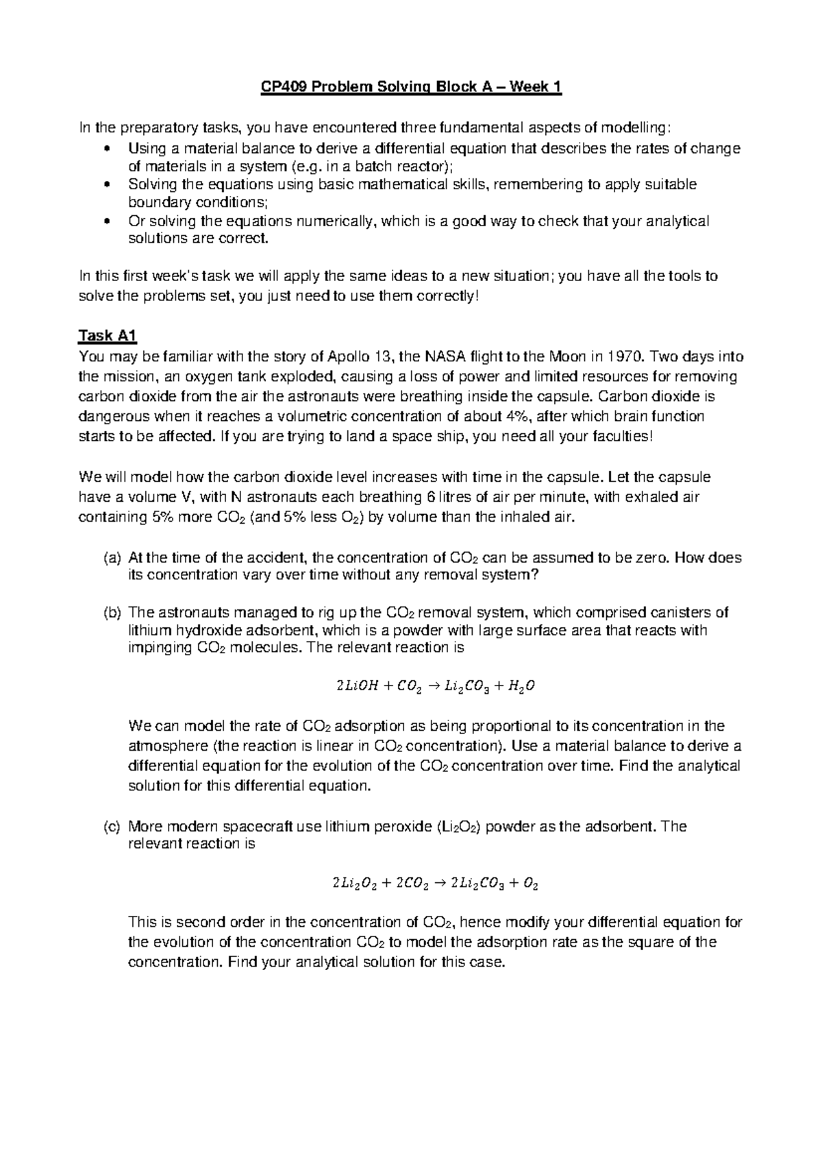 Block A-Week1 - Tutorial 1 - CP409 Problem Solving Block A – Week 1 In ...