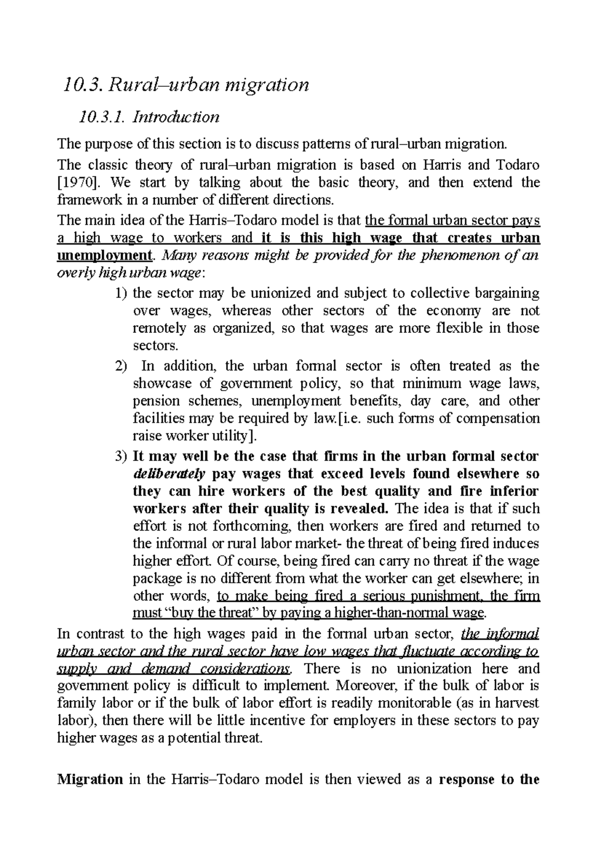 Harris Todaro model - 10. Rural–urban migration 10.3. Introduction The ...