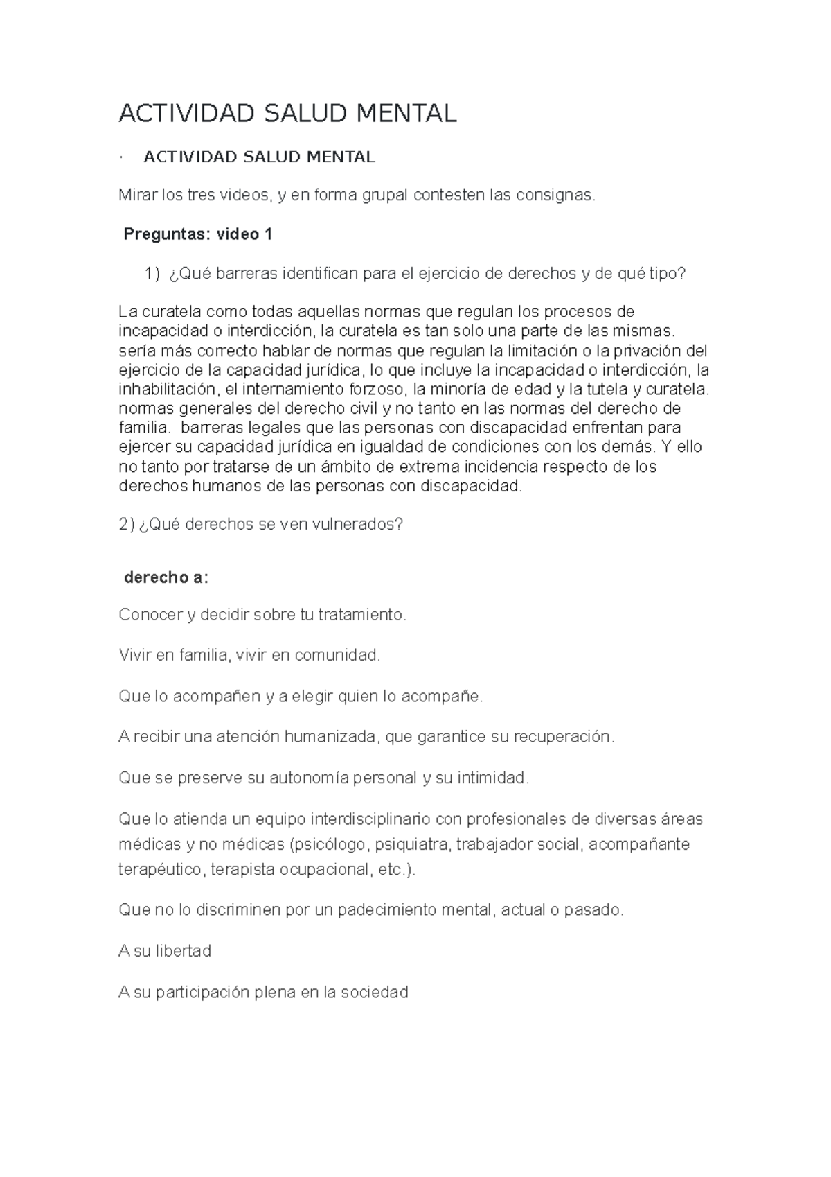 Actividad Salud Mental - ACTIVIDAD SALUD MENTAL · ACTIVIDAD SALUD ...