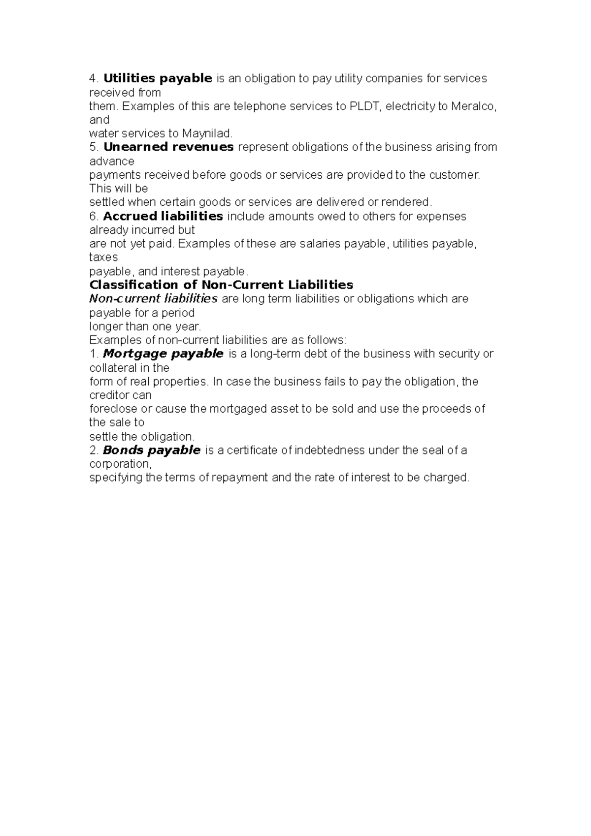 Doxcc 155 - accounting 1 - Utilities payable is an obligation to pay ...
