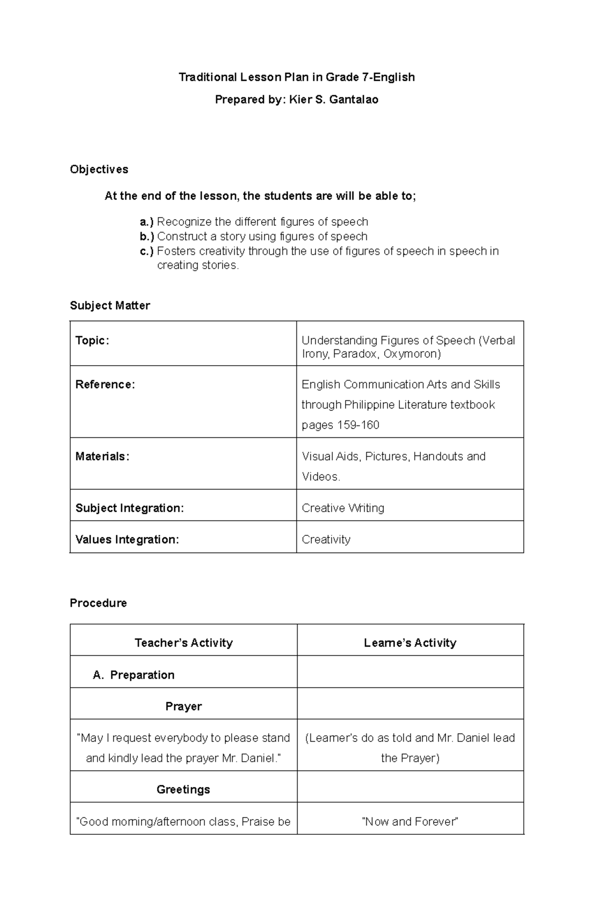 A detailed Lesson plan - Grade 7hhhbbbbbbbbbbbbbbbbbbbbbbbb ...