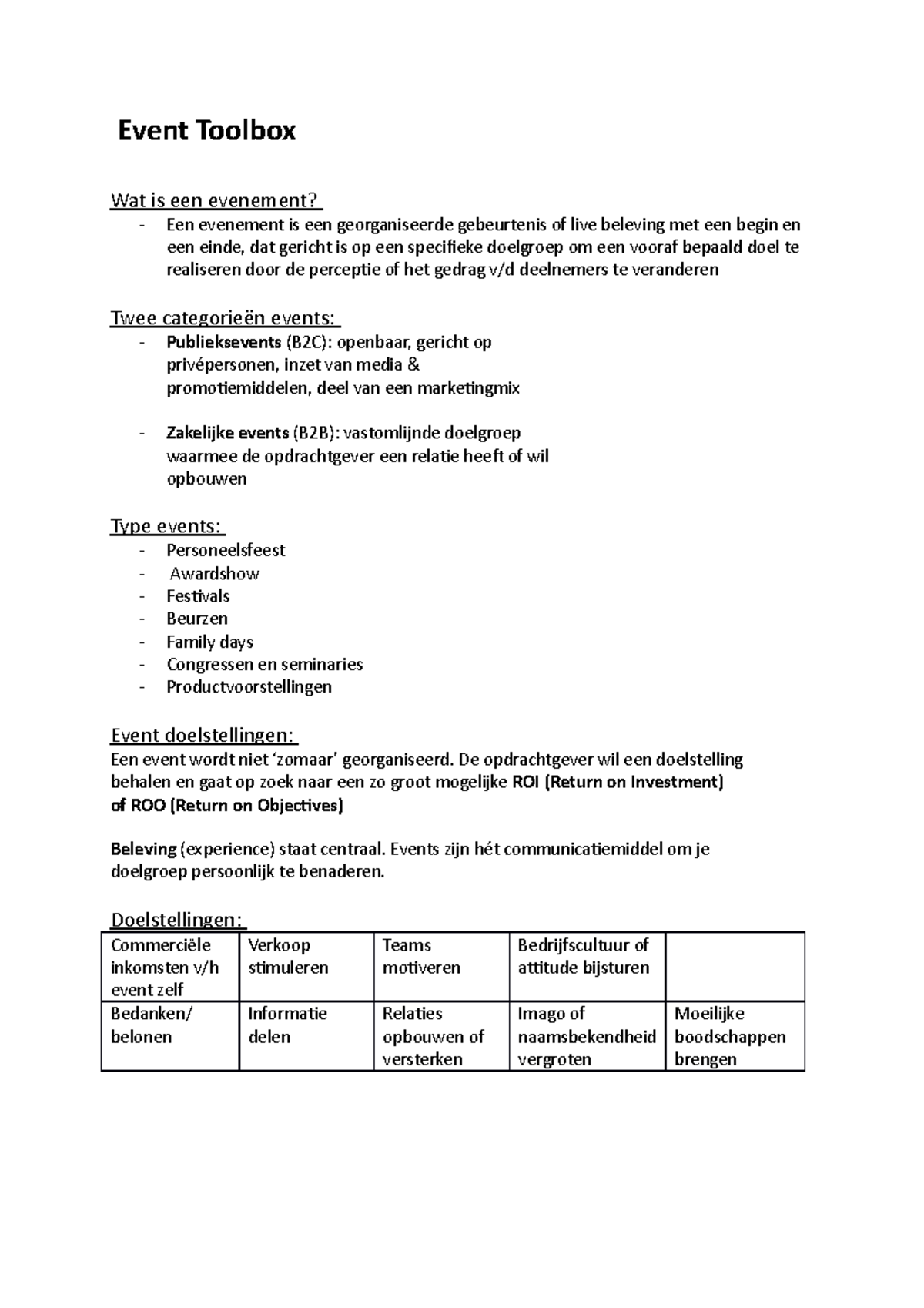 Event Toolbox (mila) - Event Toolbox Wat is een evenement? Een ...