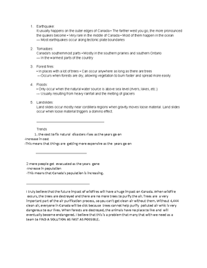 Geography Unit 2 Test Review - CGC 1D1 – Unit 2: Physical Connections ...