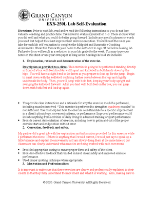 Conditioning Program Design - EXS-250 Program Design: Conditioning ...