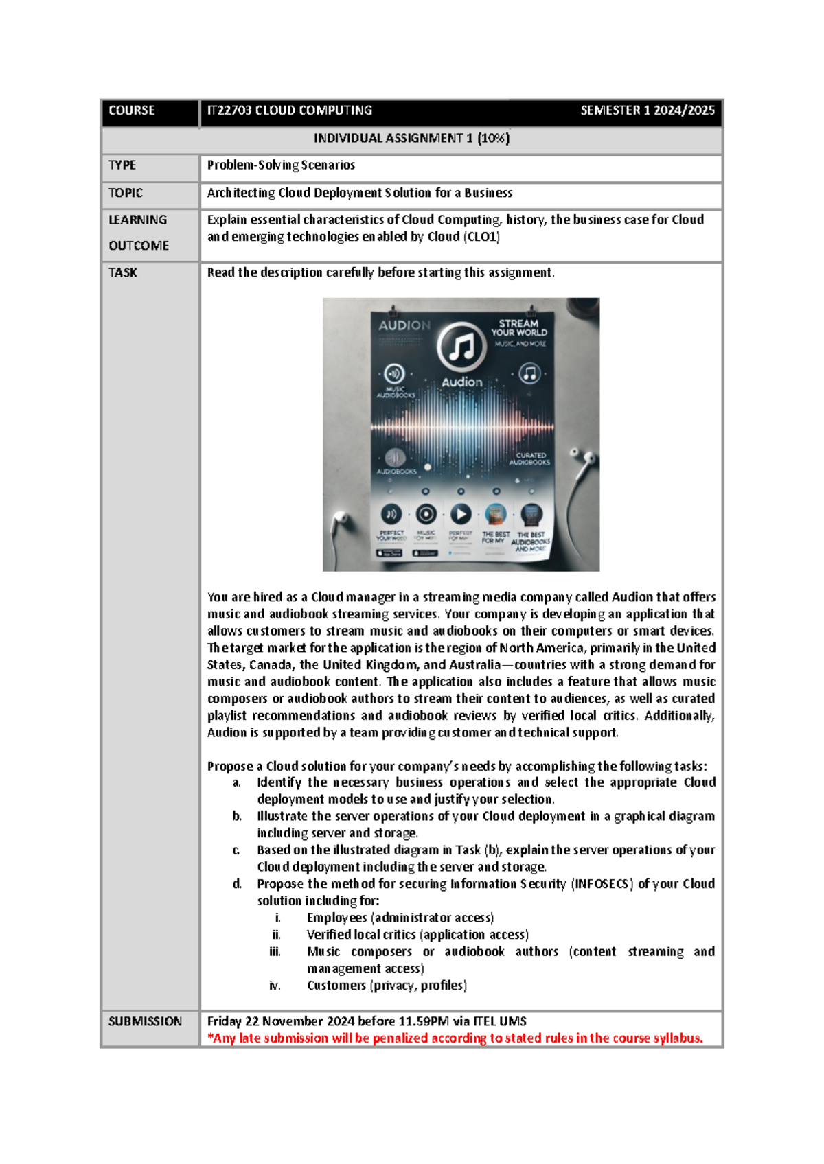 Indv Asgmt 1 Instruction Rubric v2 - COURSE IT22 703 CLOUD COMPUTING ...
