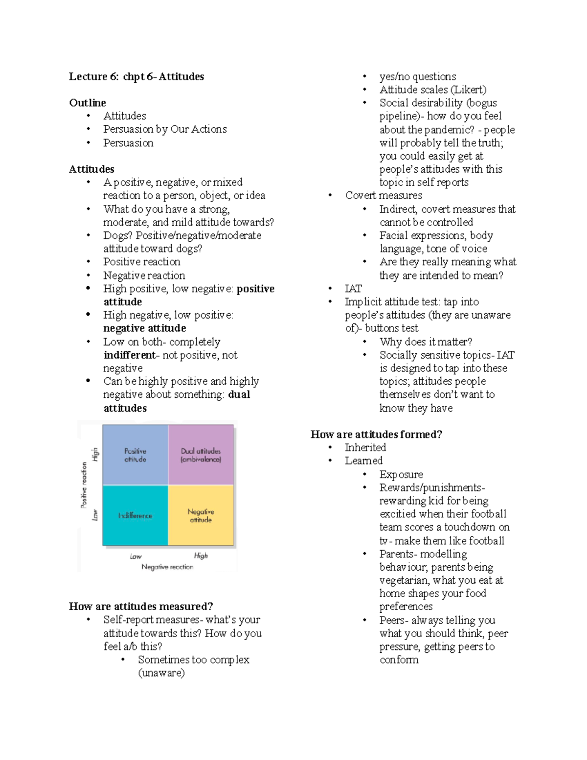 Lecture 6- Attitudes - Lecture 6: chpt 6- Attitudes Outline - Attitudes ...