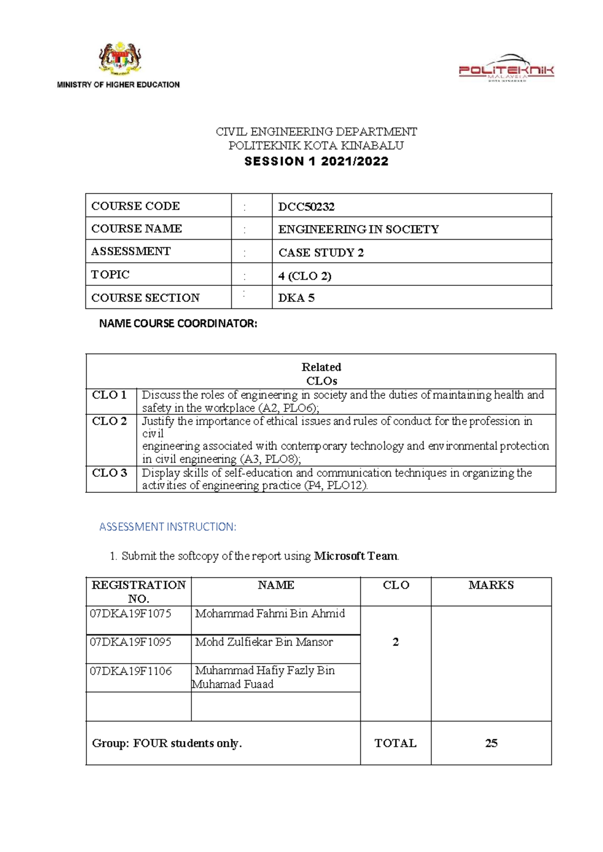 Case Study 2 (Hafiy,Zulfiekar & Fahmi) - CIVIL ENGINEERING DEPARTMENT ...