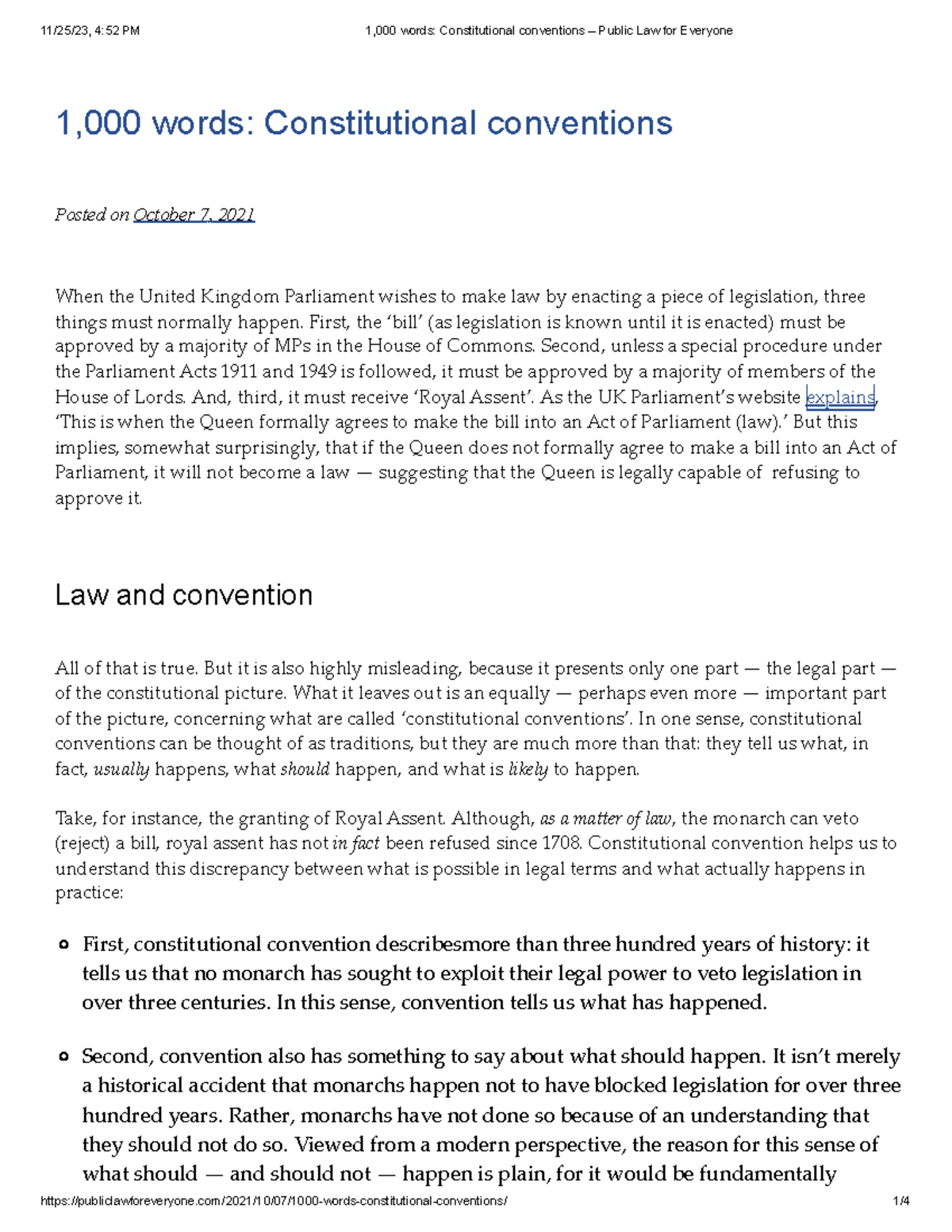 1,000 words Constitutional conventions – Public Law for EveryonE ...