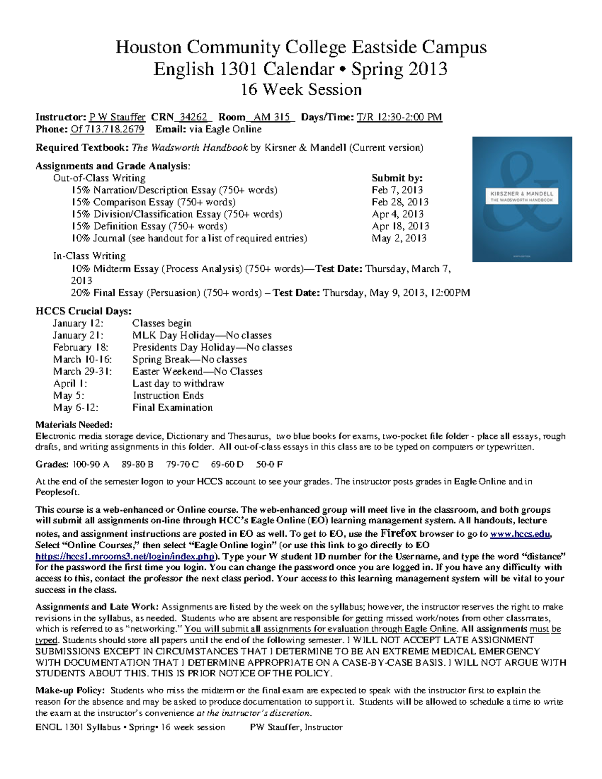 34262-1301TR-syl-spr2013-16 wk - Houston Community College Eastside ...