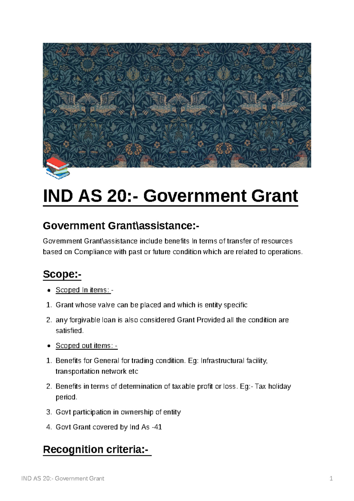 IND AS 20- Government Grant - 📚 IND AS 20:- Government Grant Government ...