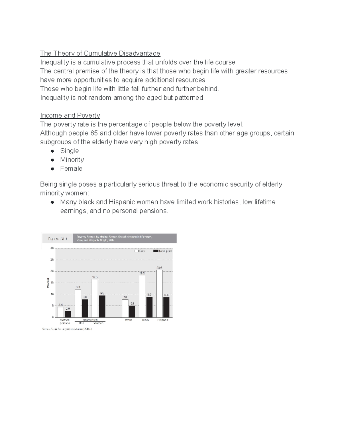 GERO 1010 Chap 15 Notes - The Theory of Cumulative Disadvantage ...