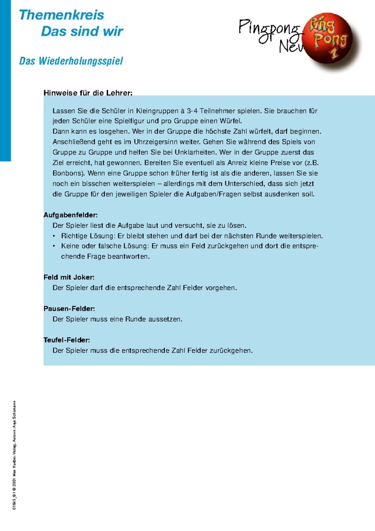 Pp1tk1-l04-brettsp - German lesons - 01645_6/1 © 2001 Max Hueber Verlag ...