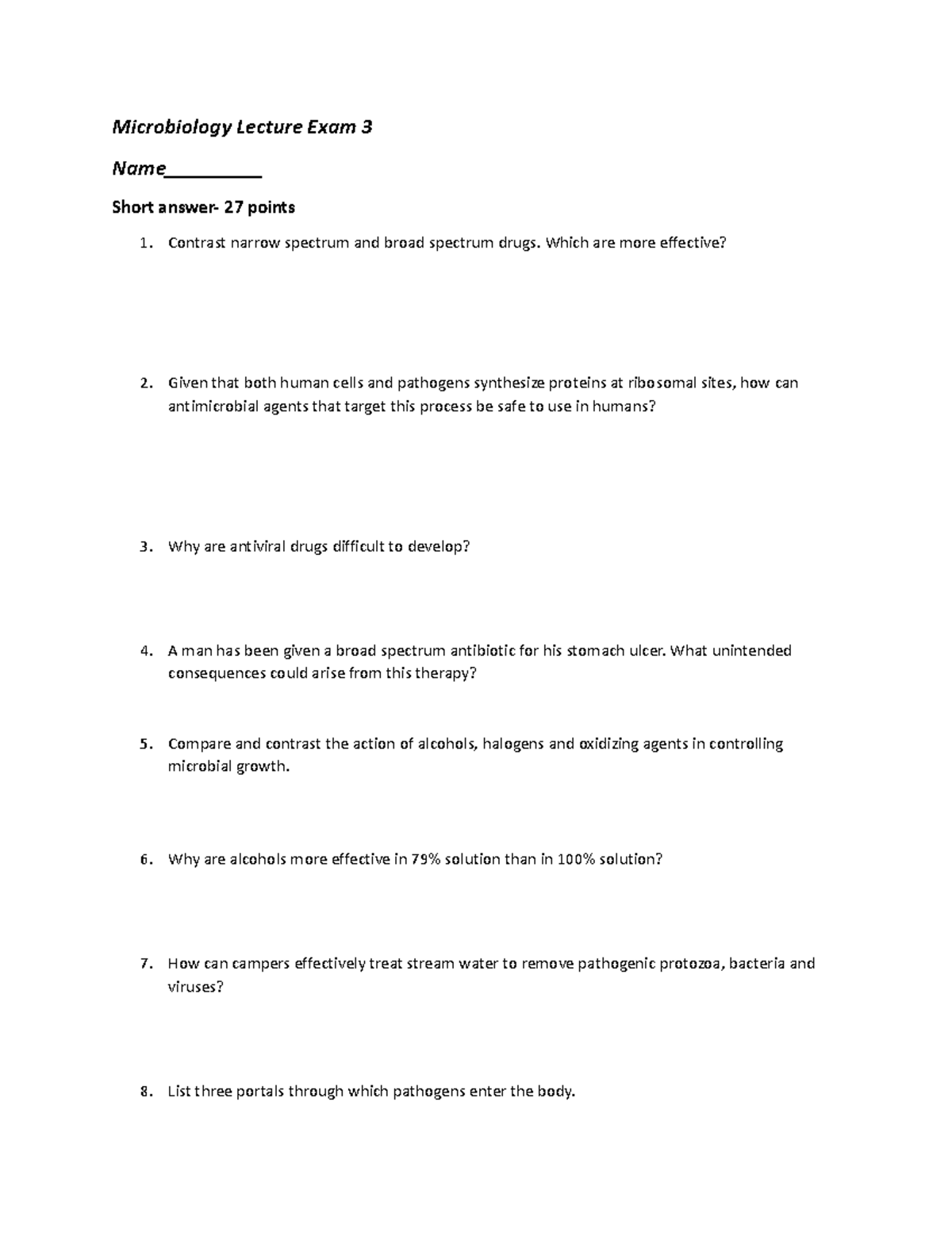 Microbiology Lecture Exam 3.docx spring 20 - Microbiology Lecture Exam ...