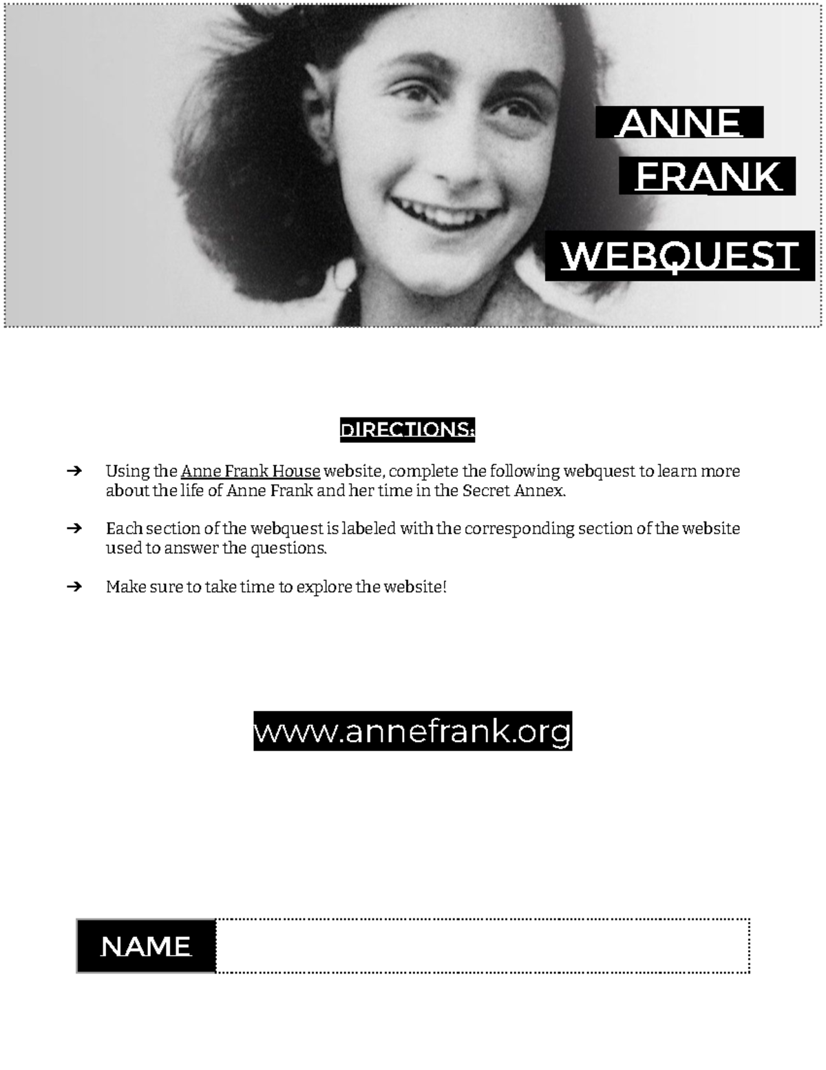 Annotated-Anne%20Frank%20Webquest-1 - Anne Frank webquest Directions ...