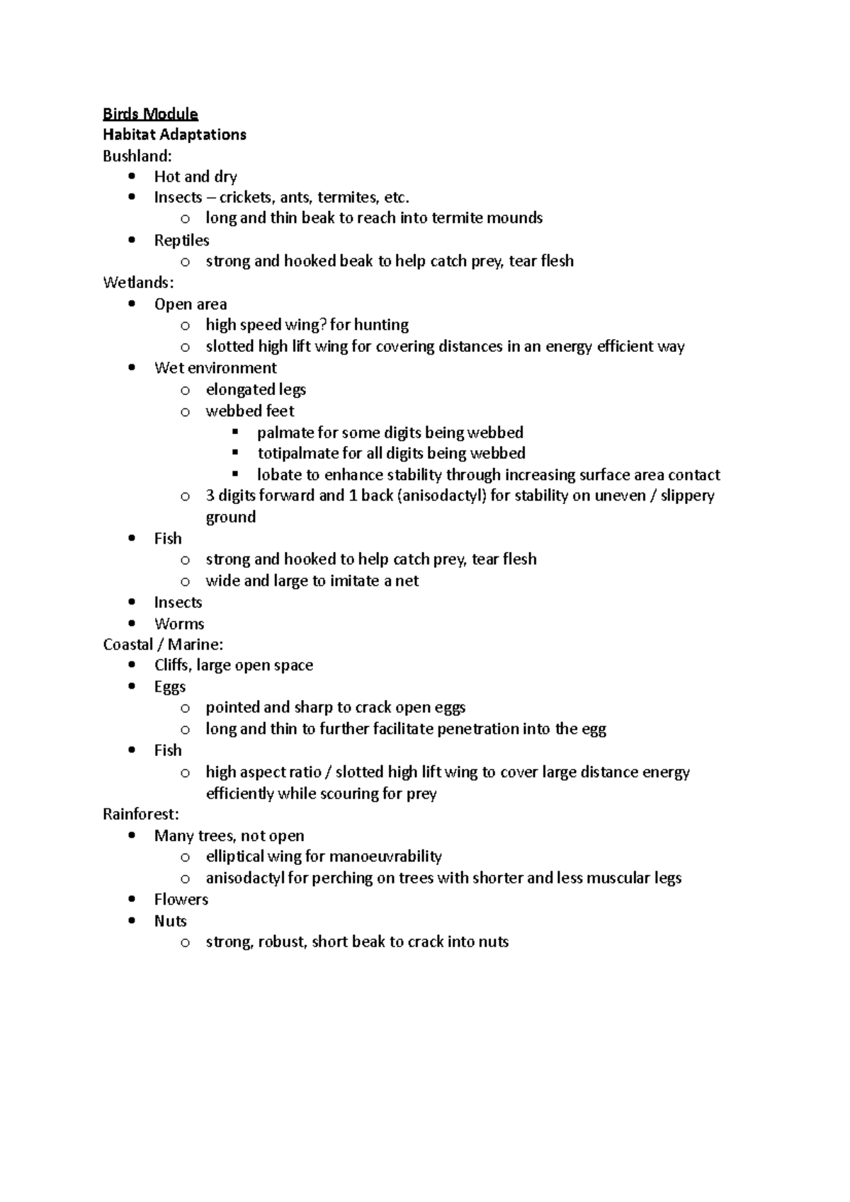 BIO2032 MID SEM Review - notes for content up to the middle of the ...