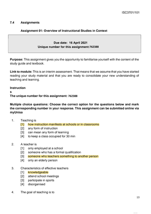 ICS1501 2018 6 E 1 - practice notes - Beducation sed2601 - Unisa - Studocu