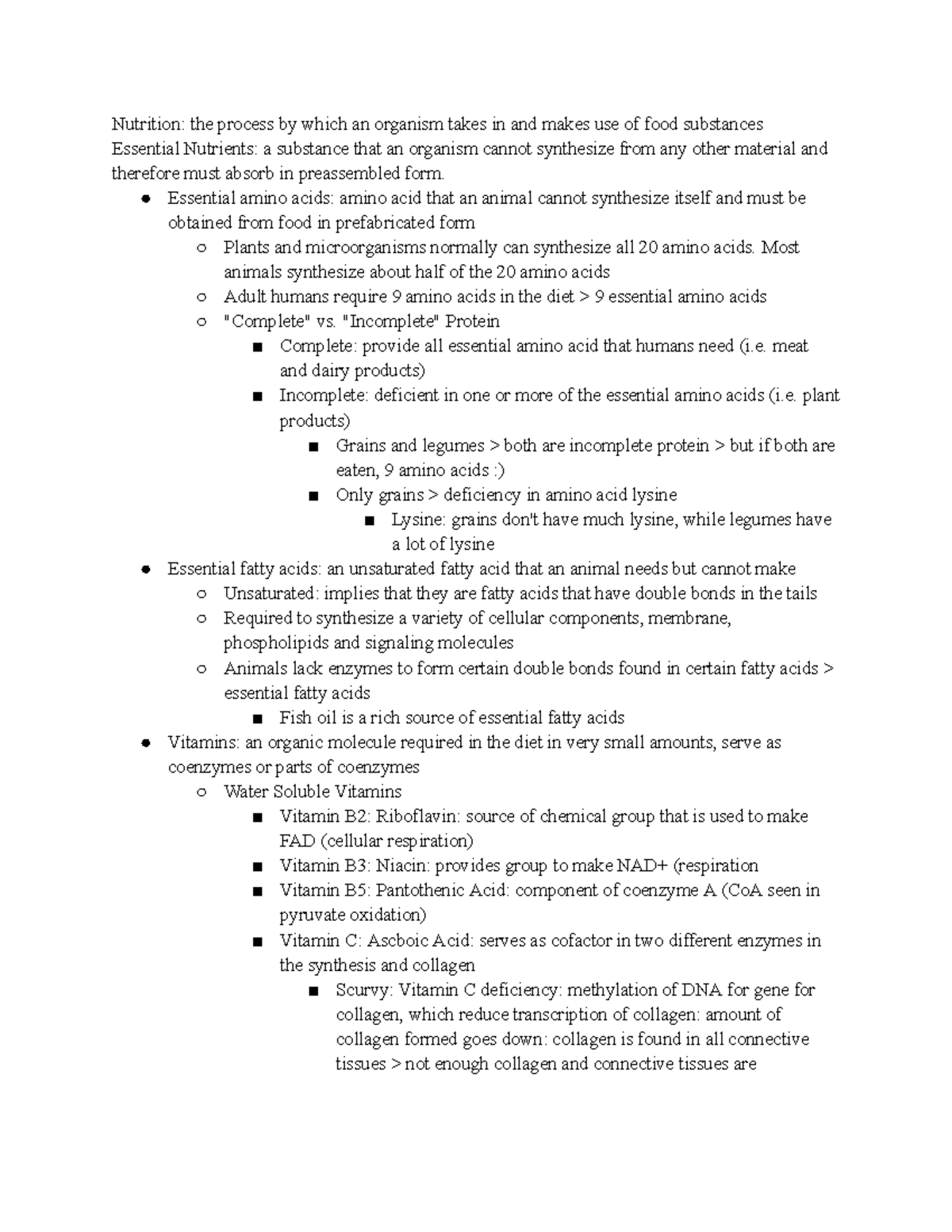 Animal Nutrition - Nutrition: the process by which an organism takes in ...