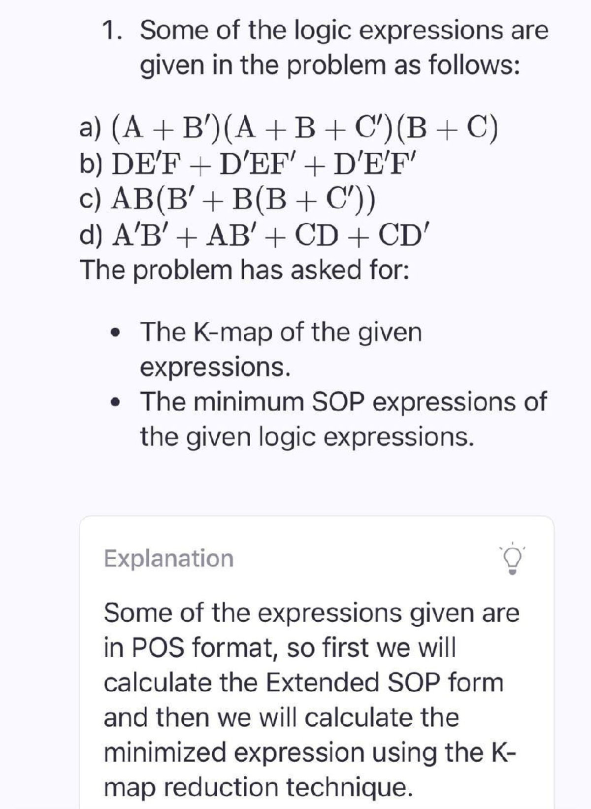 Msg-4213631990-38551 - 1. Some of the logic expressions are given in ...