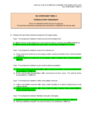 SCL Worksheet WEEK 2 - PRACTICE MATERIALS SCL WORLSHEET WEEK 2 - UPM ...