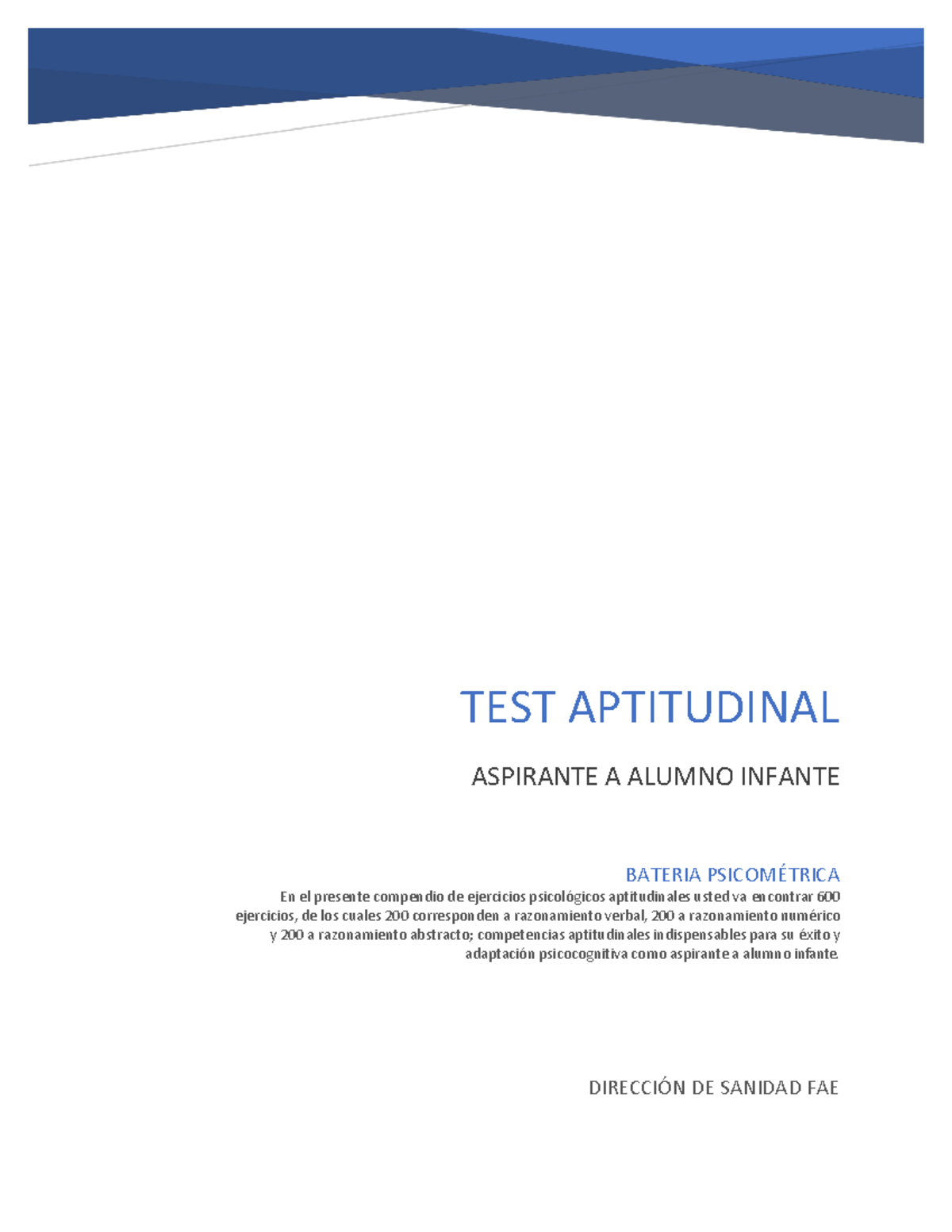 Bateria Psicologica Infantes 2024 - TEST APTITUDINAL ASPIRANTE A ALUMNO ...