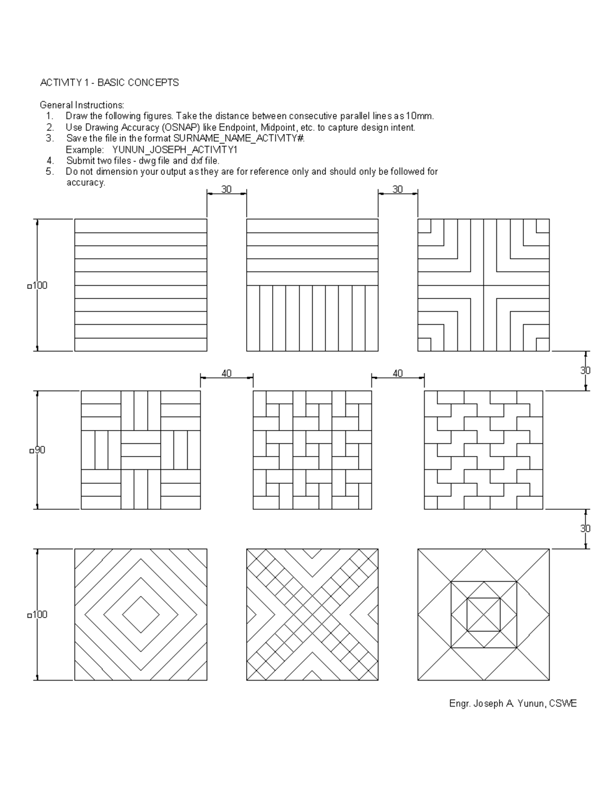 Activity 1 - Basic Concepts - 30 30 30 30 40 40 100 90 100 ACTIVITY 1 ...
