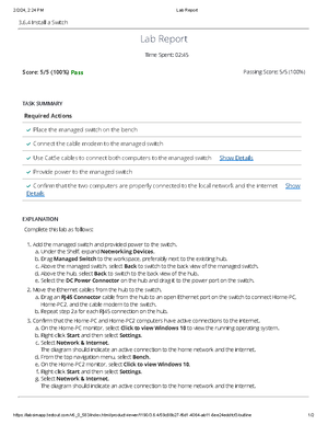 4.2.4 Configure Alternate Addressing - 2/2/24, 10:14 PM Lab Report - Studocu