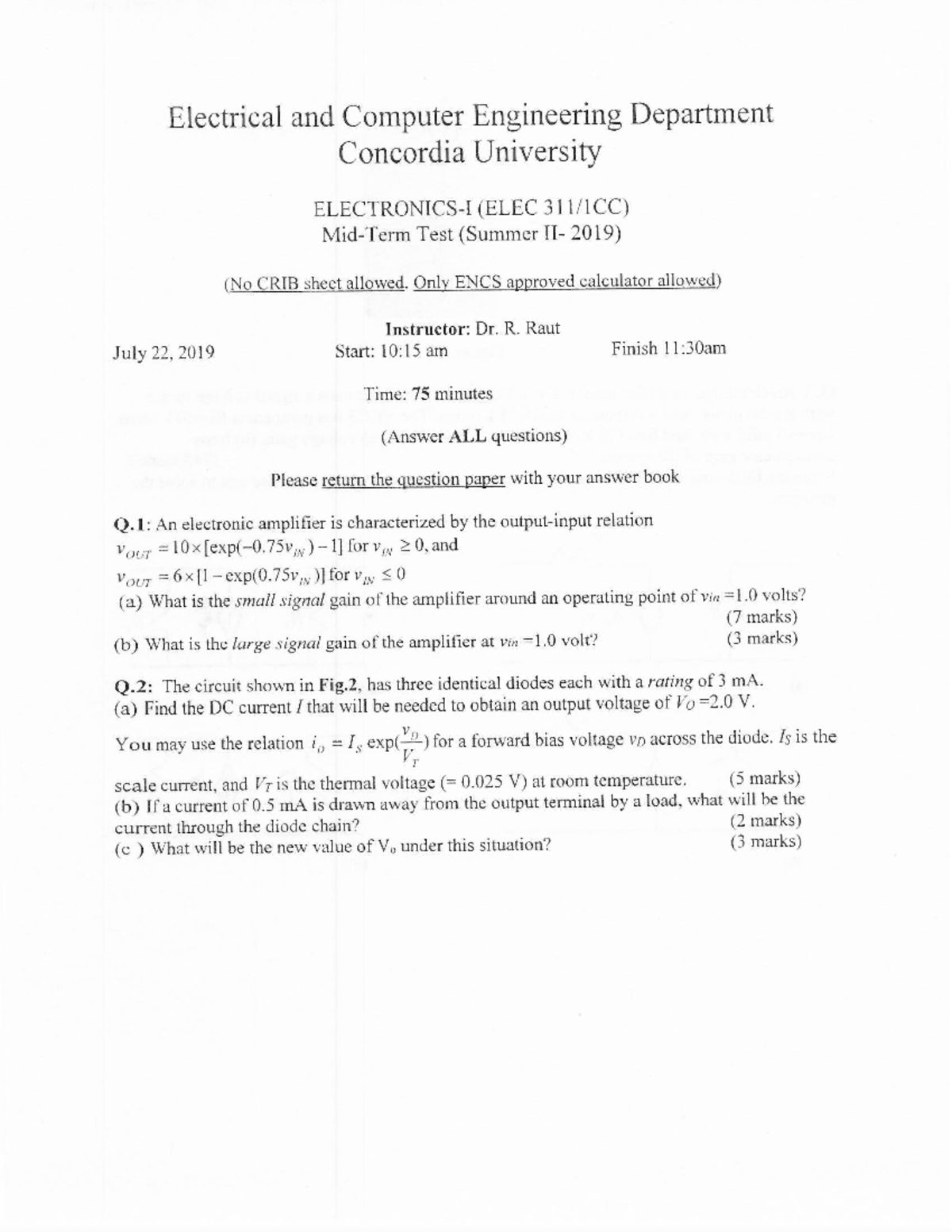 MT test sol July 2019 - 2019 midterm - ELEC 311 - Studocu