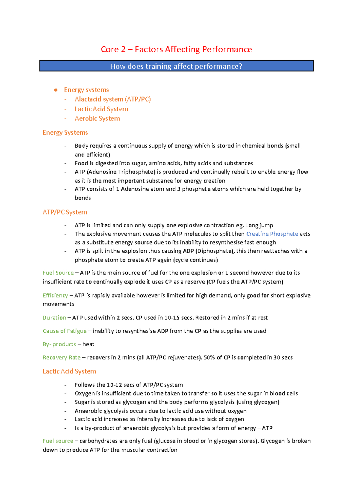 Core 2 – Factors Affecting Performance - Core 2 – Factors Affecting ...