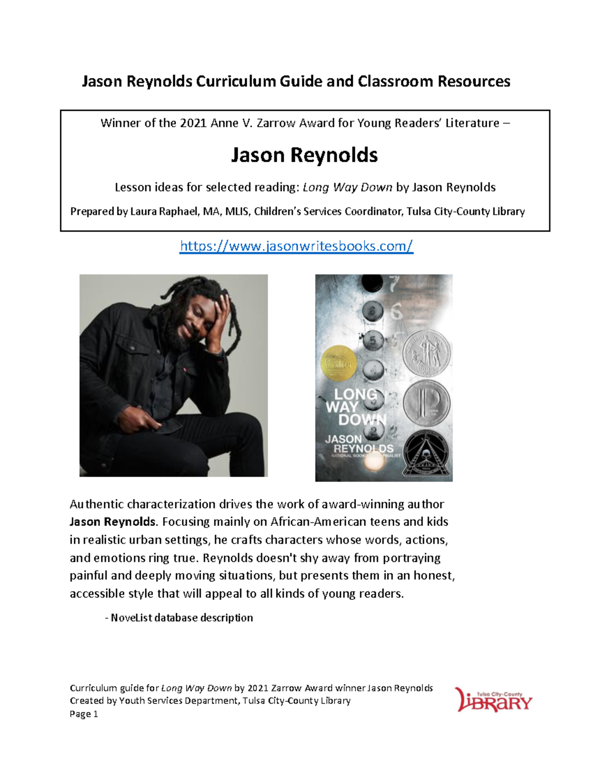 2021 Jason Reynolds Curriculum Guide and Classroom Resources ...