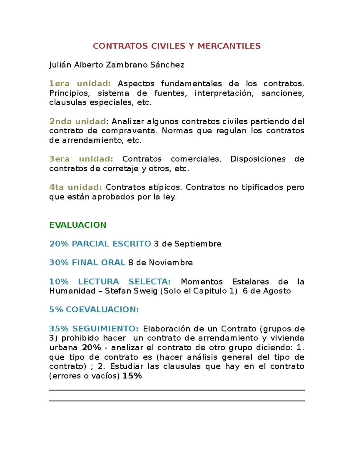 Contratos Civiles Y Mercantiles - CONTRATOS CIVILES Y MERCANTILES Julián Alberto Zambrano ...