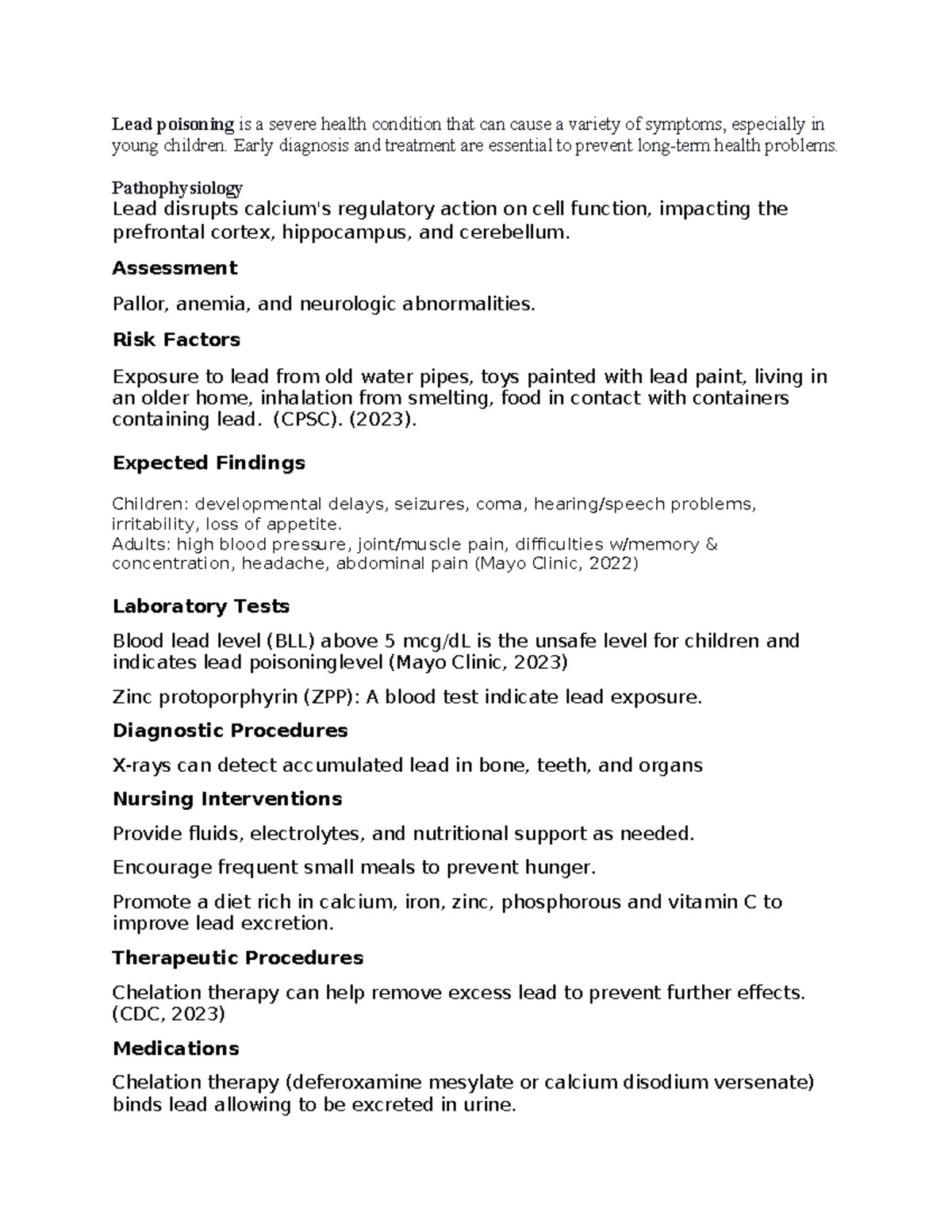 Lead Poisoning x brochure - Lead poisoning is a severe health condition ...