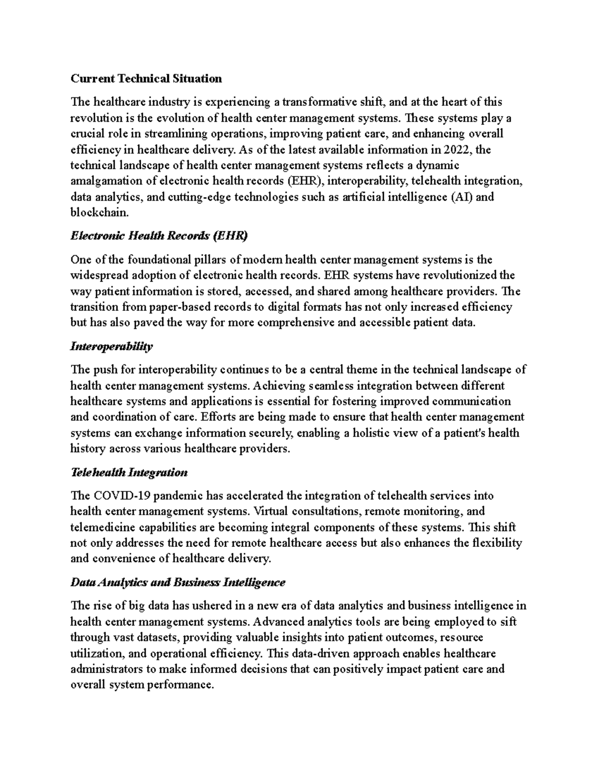 Current Technical Situation Sampling - Current Technical Situation The ...