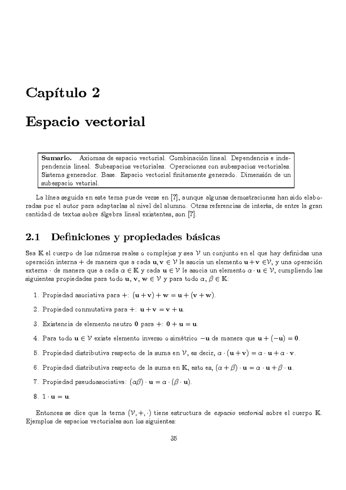 Introducción a Algebra Lineal - Espacio vectorial [con ejercicios al ...