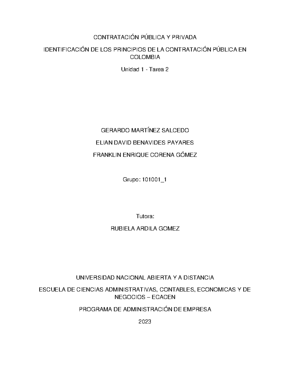 Tarea 2 unidad 1 grupo 101001 1 - CONTRATACIÓN PÚBLICA Y PRIVADA ...