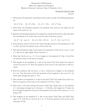 MATH 126 Exercise 4 2021 - Department of Mathematics Math 126: Algebra ...