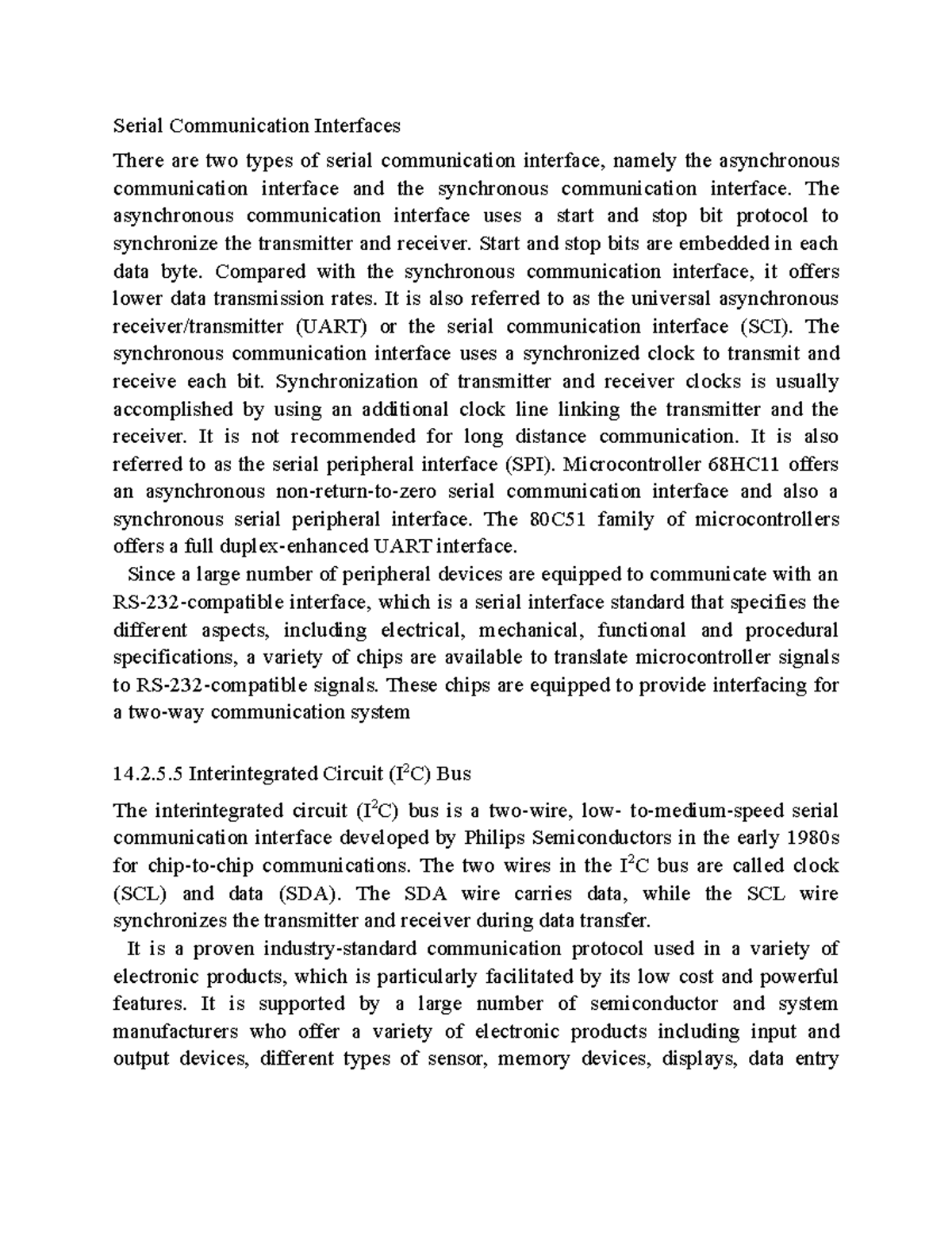 Serial Communication Interfaces - The asynchronous communication ...
