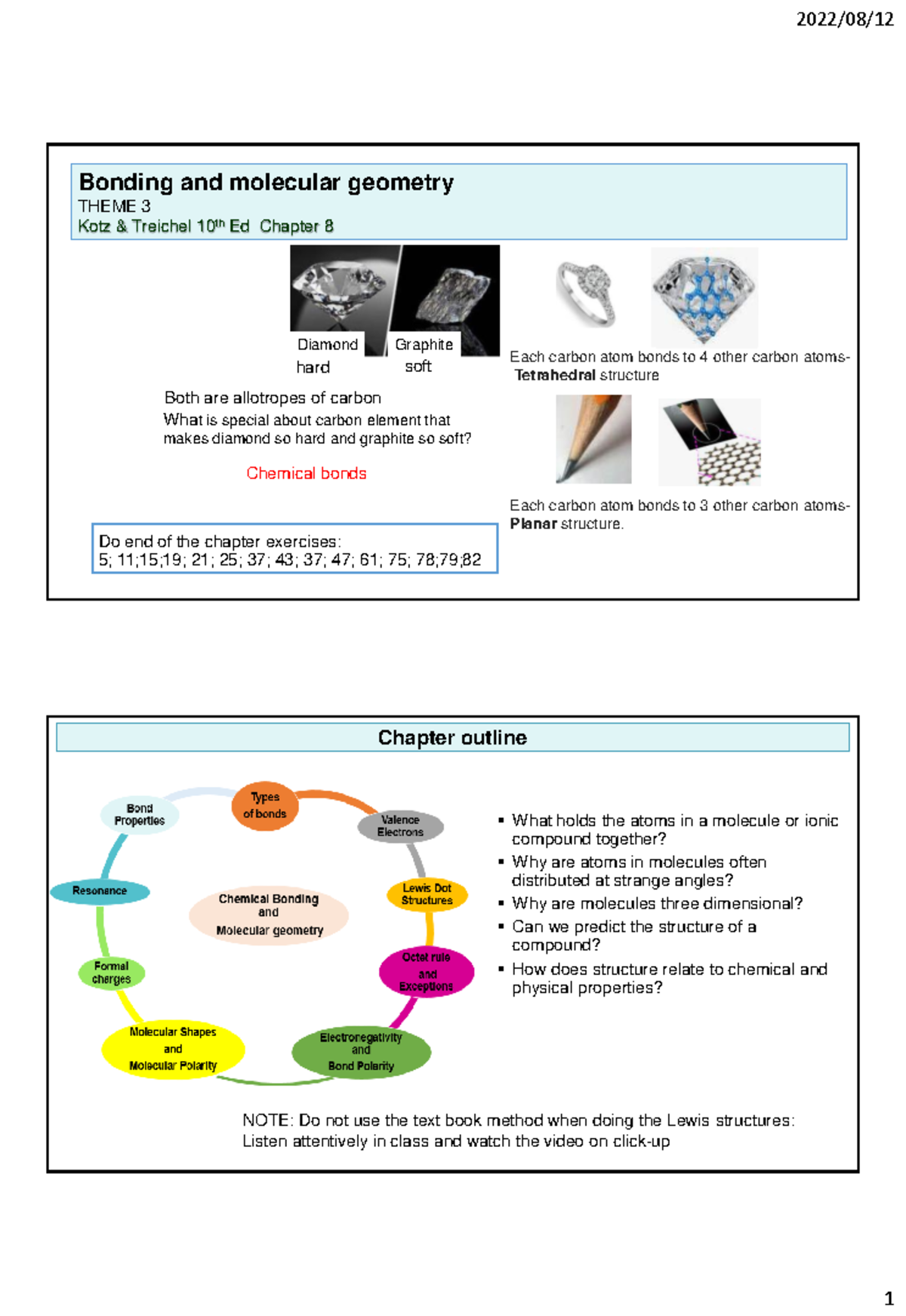 Theme 3 Chemical bonding and molecular structure to students - Do end ...