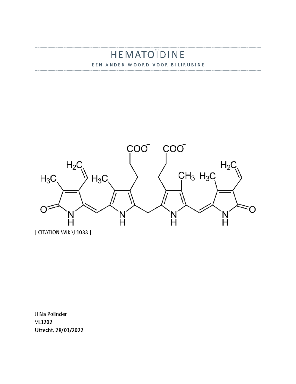 Assessment Hematologie - 8,4 gehaald - HEMATOÏDINE E E N A N D E R W O ...