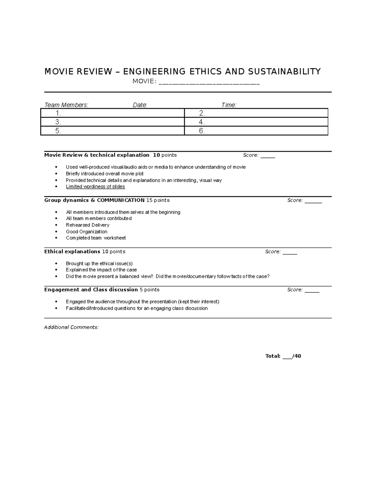 Movie review revised - work - MOVIE REVIEW – ENGINEERING ETHICS AND ...