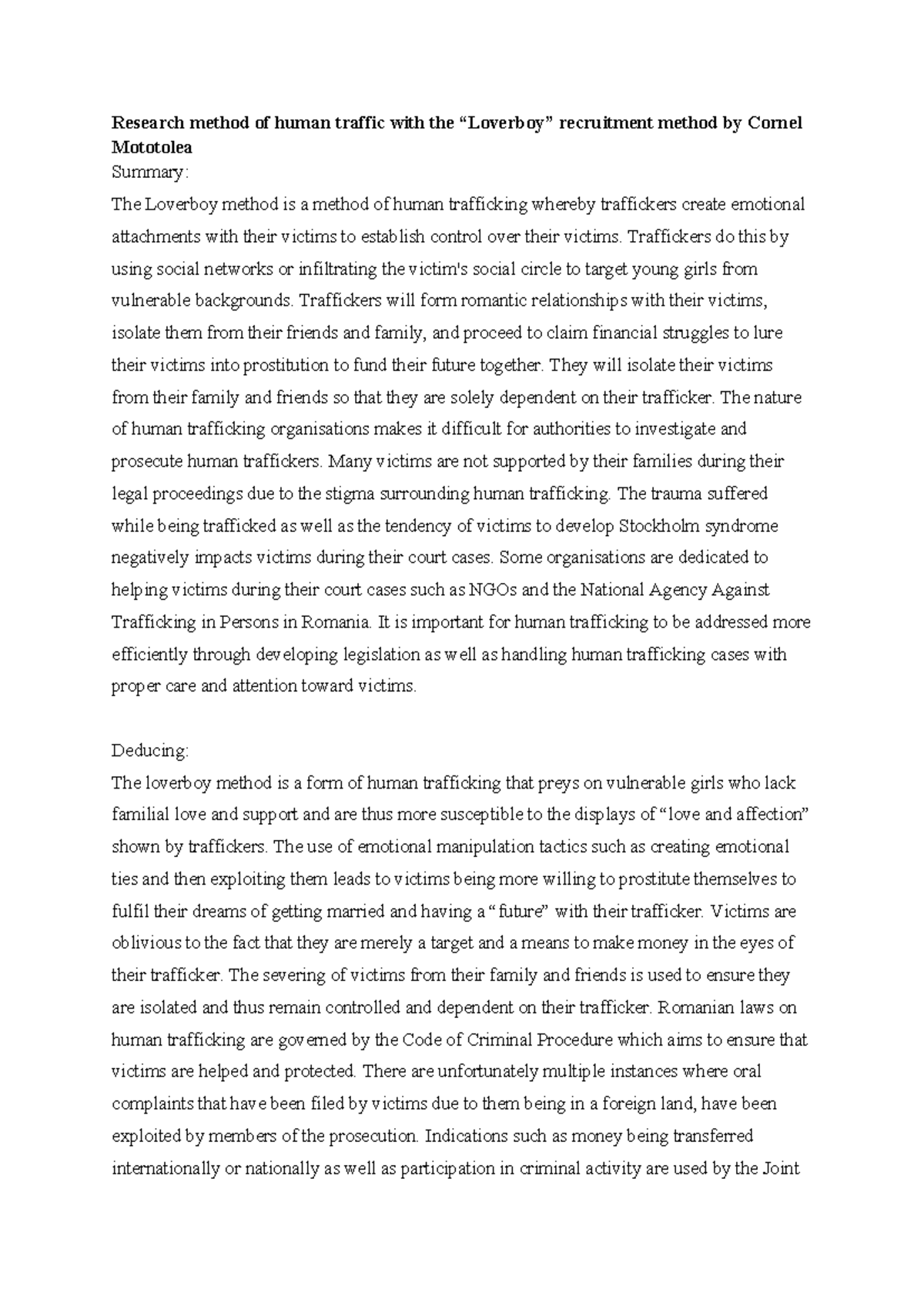 The RSM Assignment - Research method of human traffic with the ...