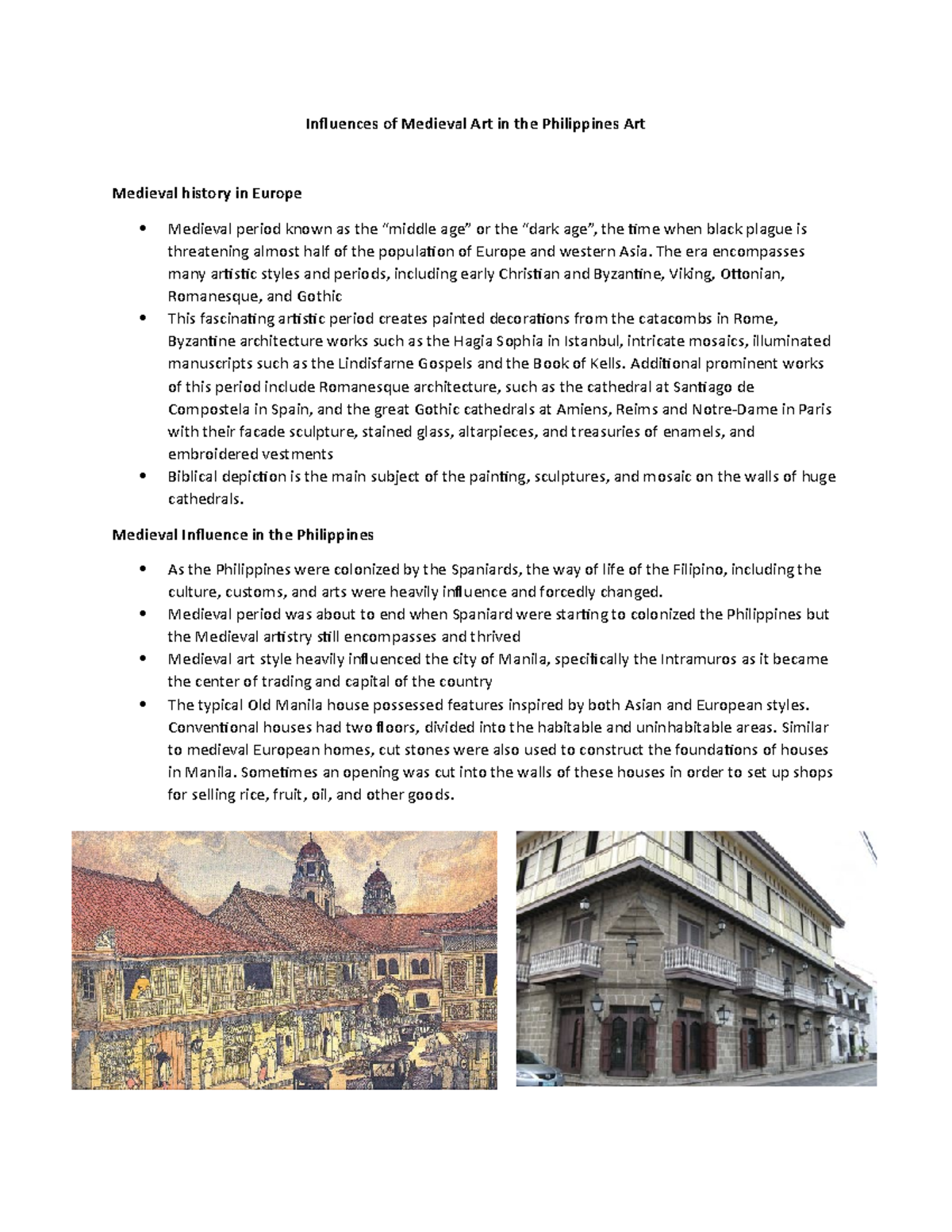 Influences of Medieval Art in the Philippines Art - The era encompasses ...