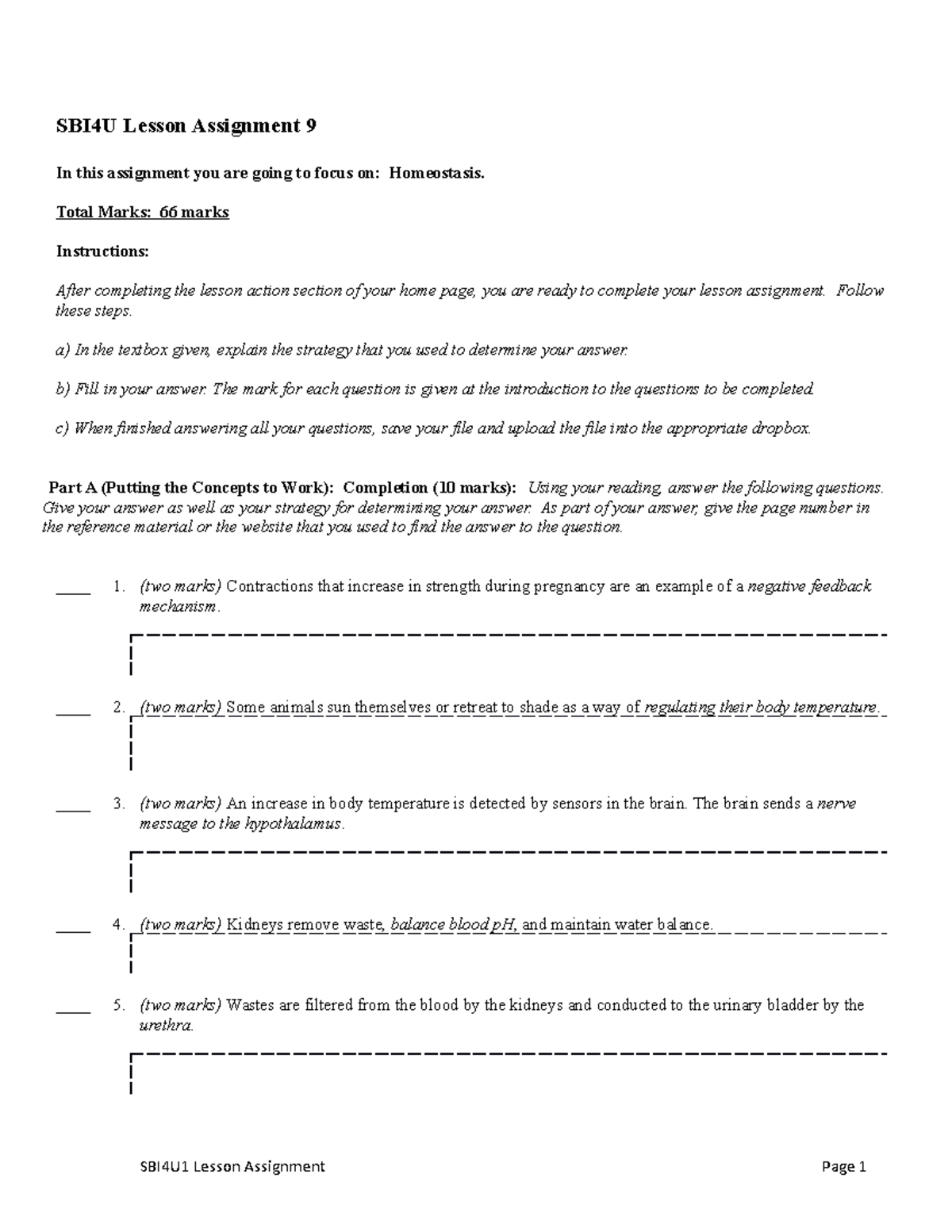 SBI4U Lesson Assignment 9 (docx) - SBI4U Lesson Assignment 9 In this ...