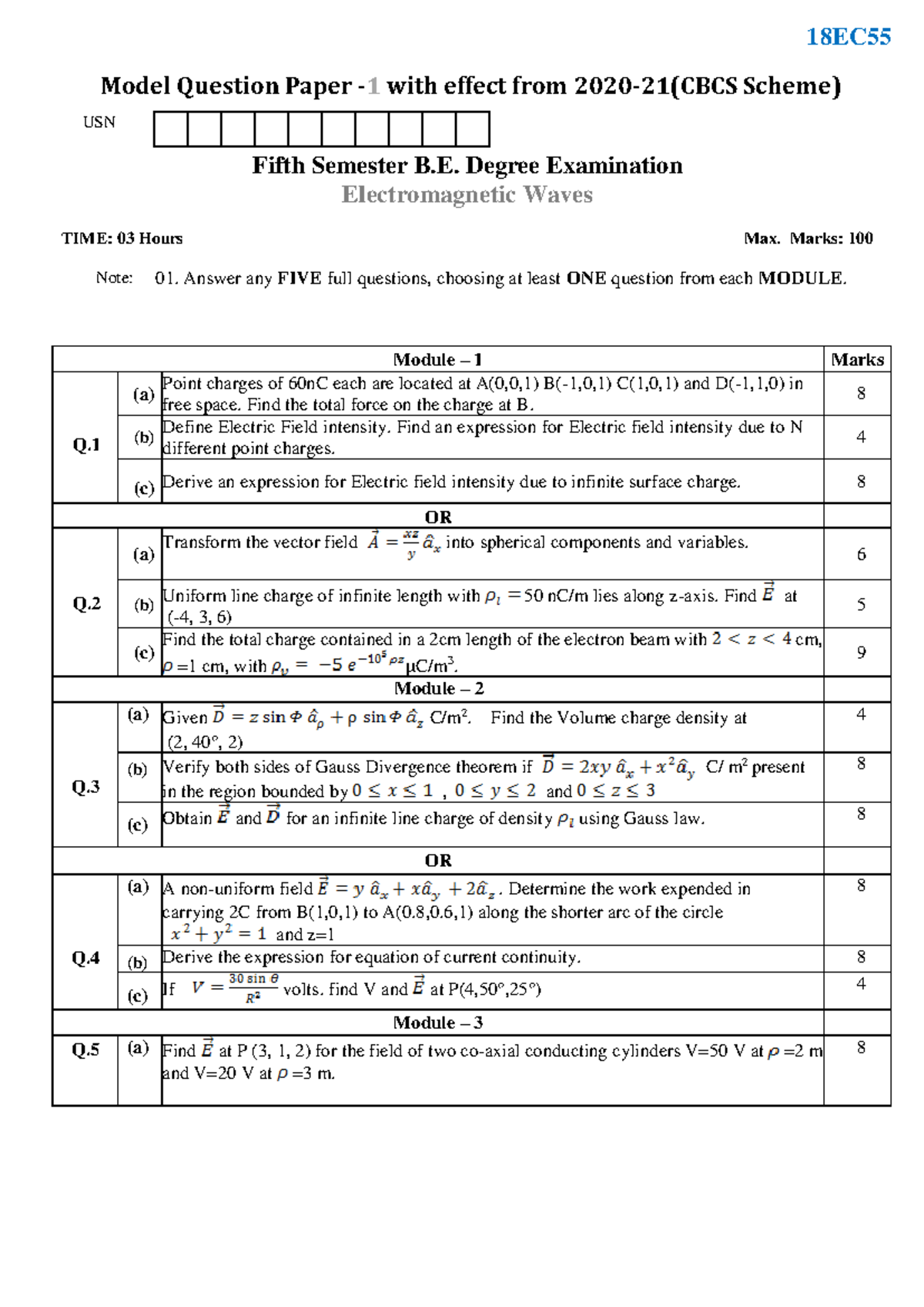 EMW Model Question Papers - Model Question Paper - 1 with effect from ...
