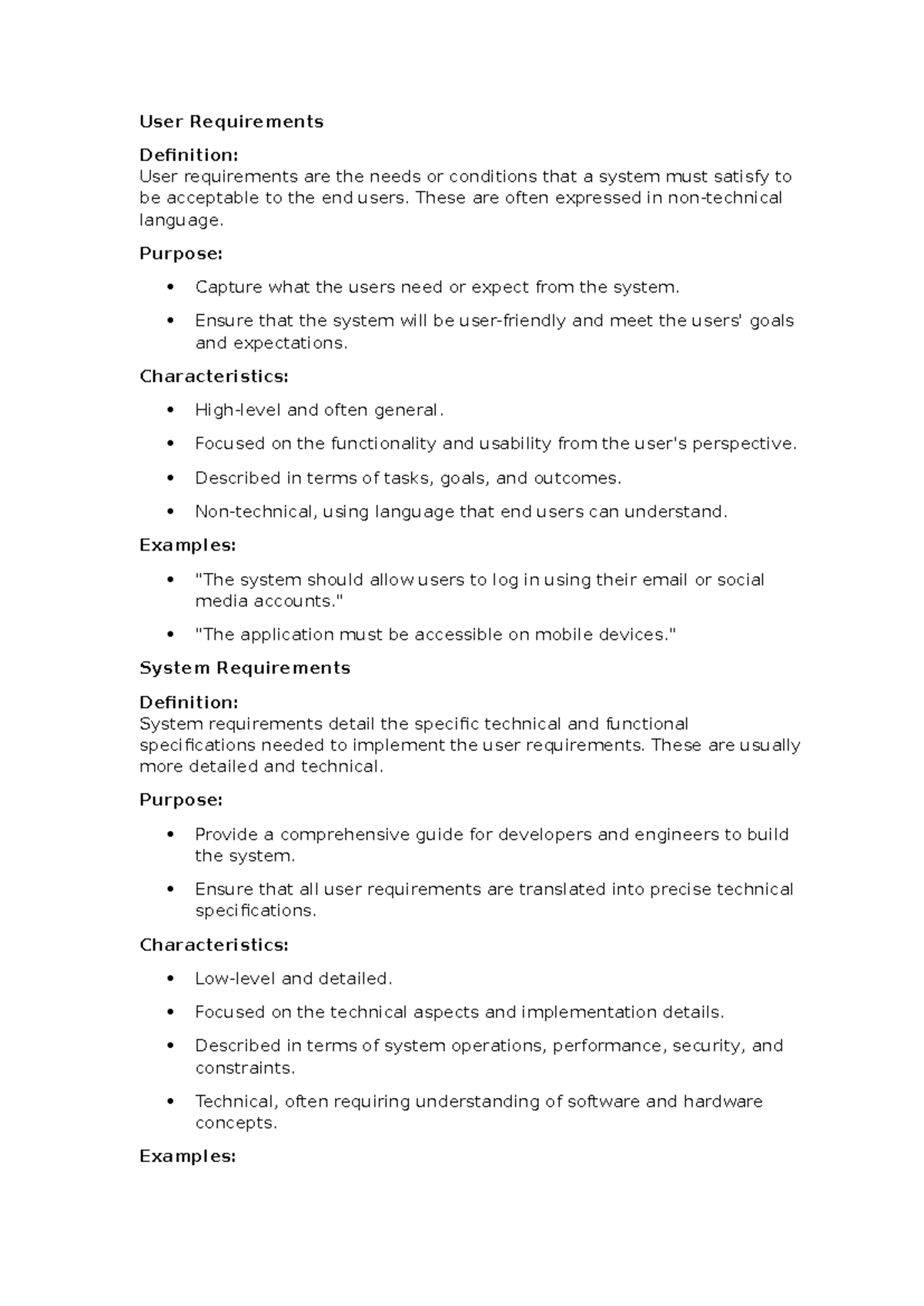 Difference between user and system reqirements - User Requirements ...