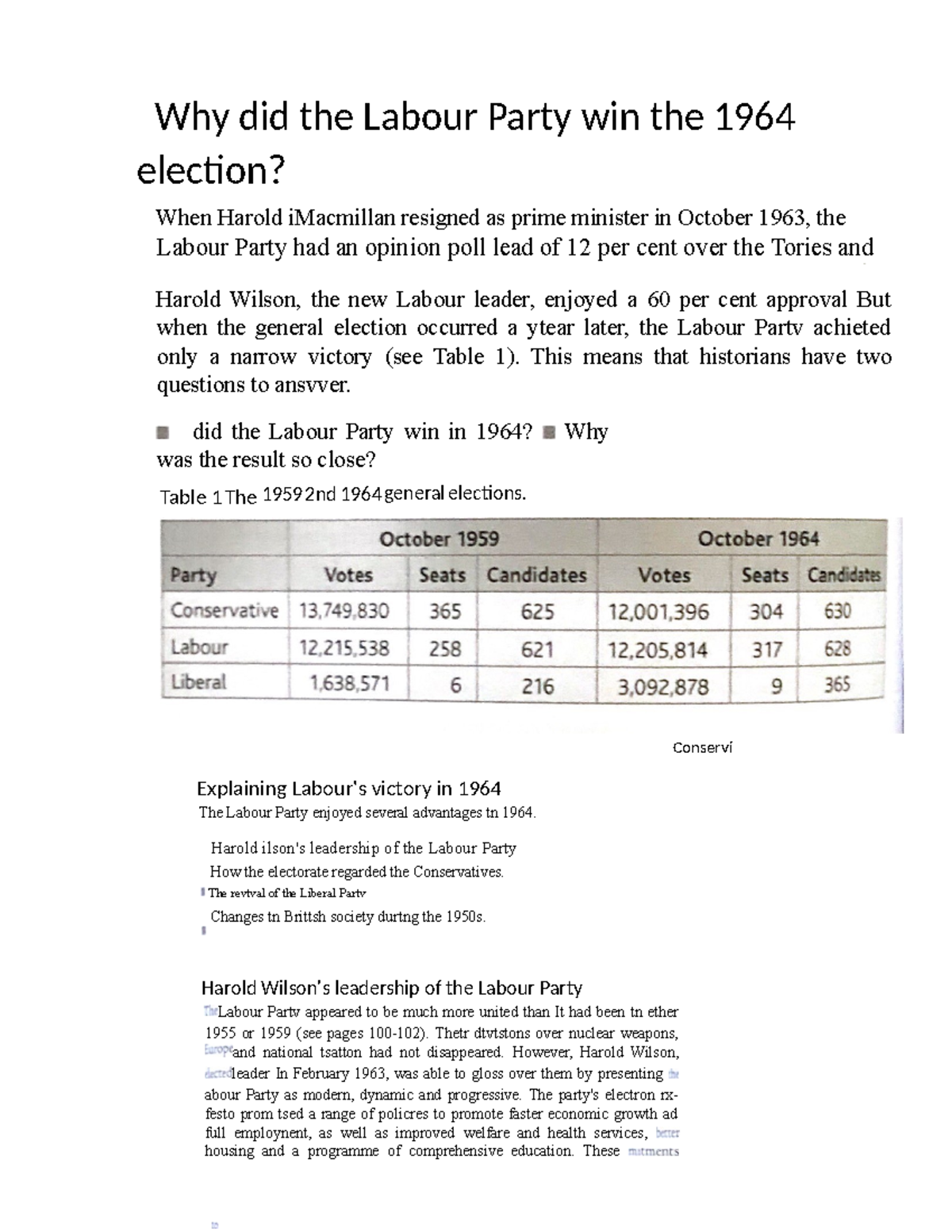 Did the Labour Party win the 1964 election - Why did the Labour Party ...