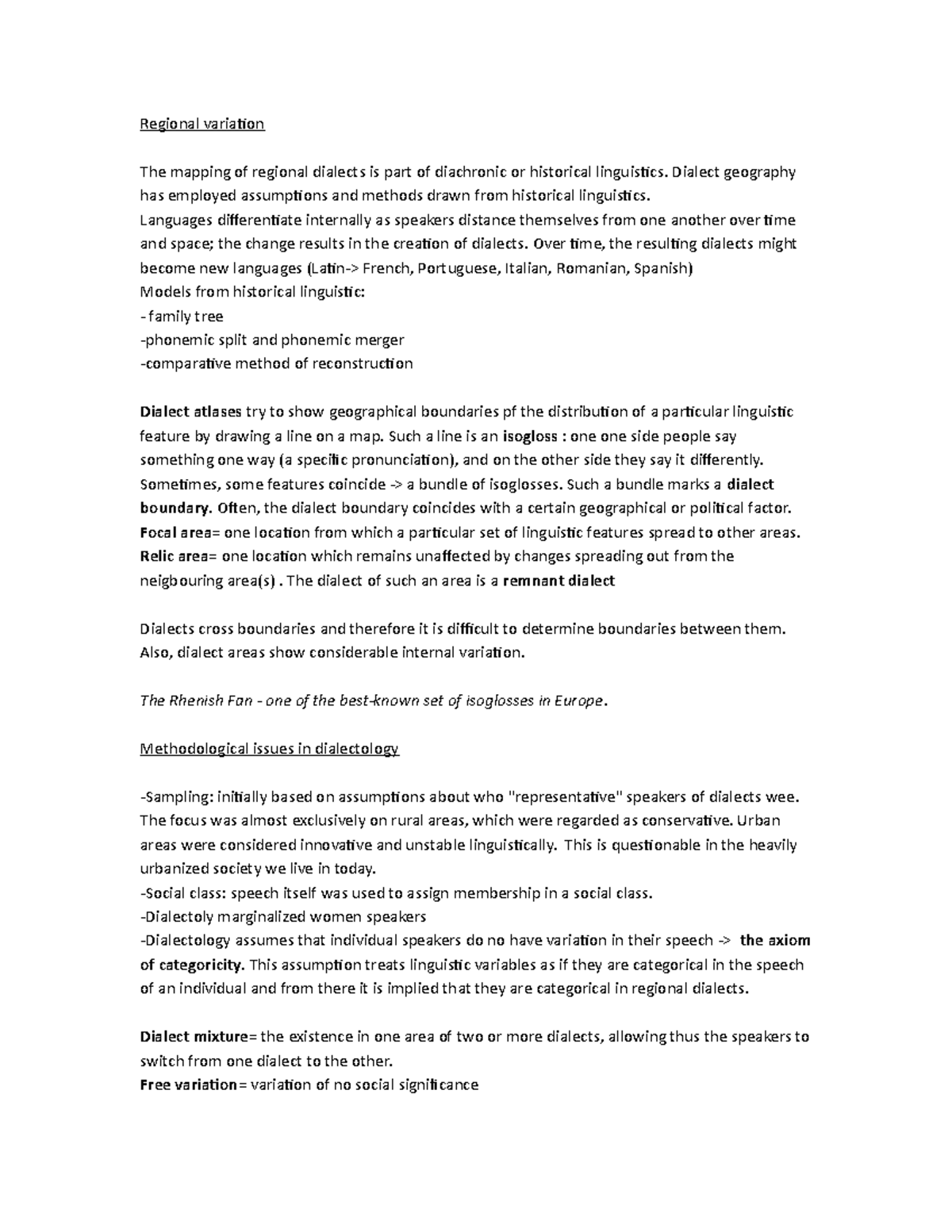 Regional variety socioling - Regional variation The mapping of regional ...