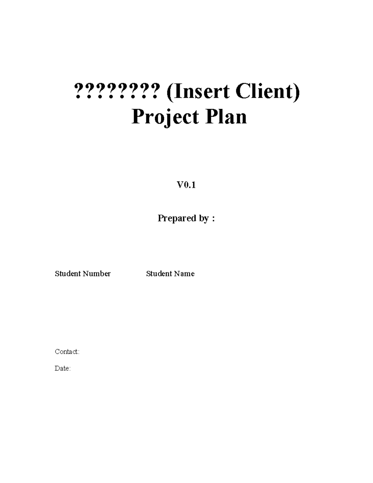 Project Plan template - ???????? (Insert Client) Project Plan V0 ...