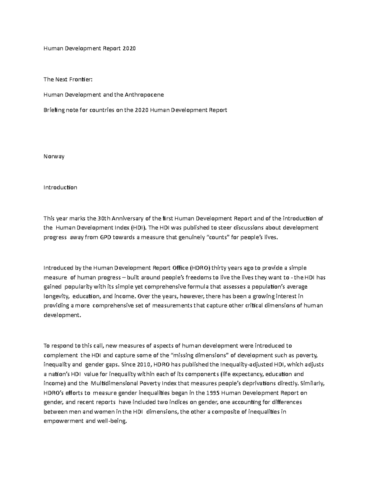 Human Development Report 2020 - The HDI was published to steer ...