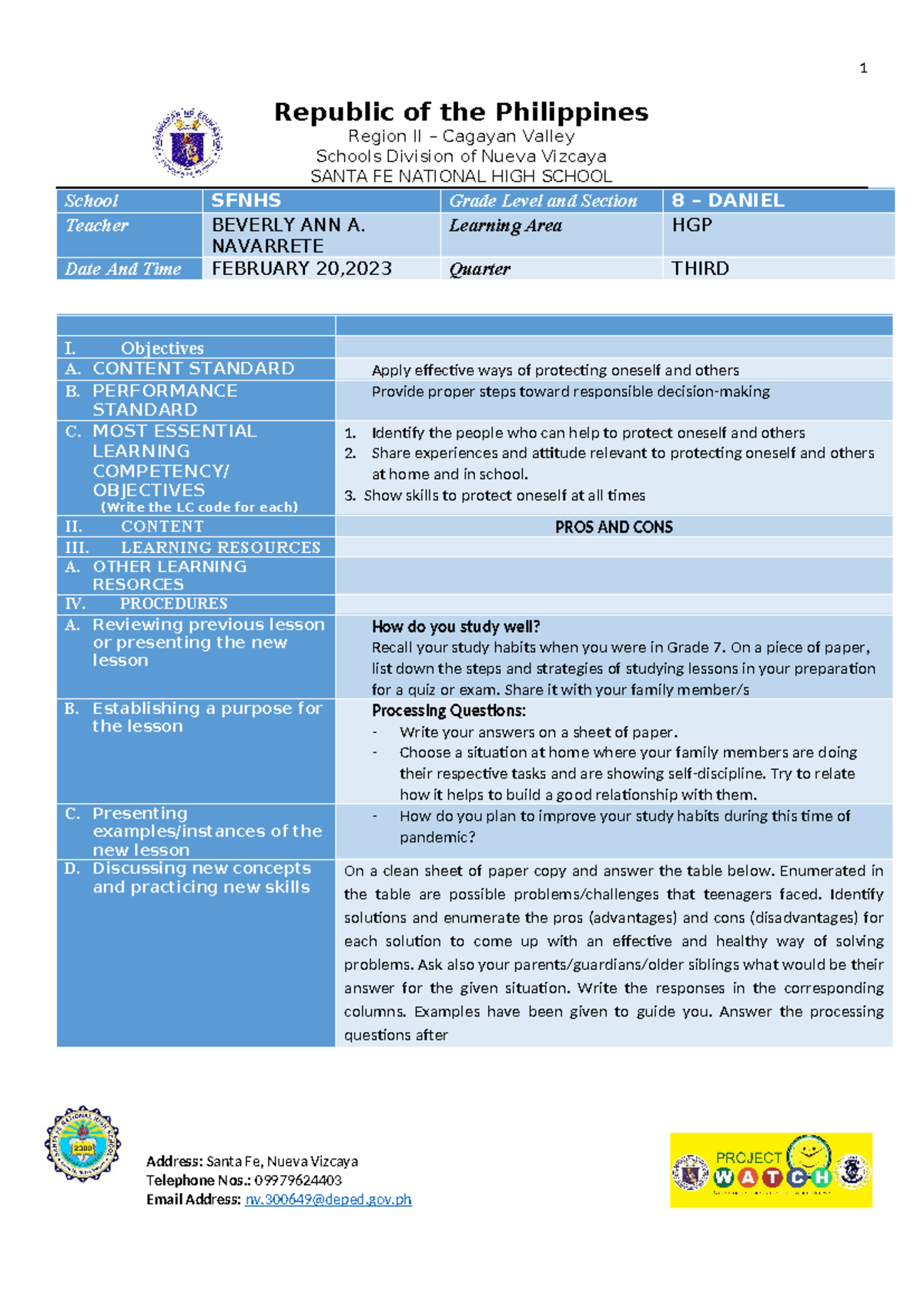HGP 3 - LECTURE NOTES - 1 Republic of the Philippines Region II ...