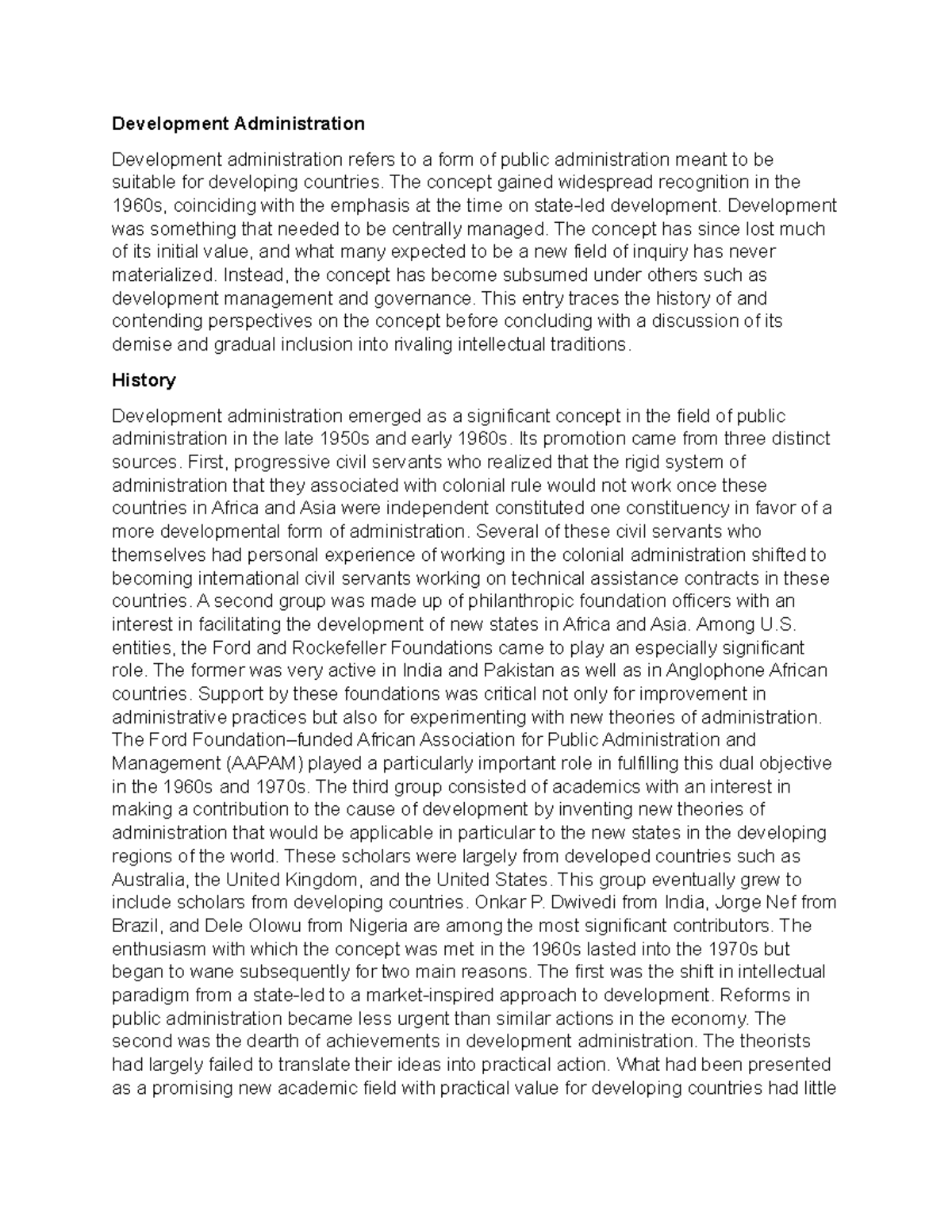 Development Administration - Development Administration Development ...